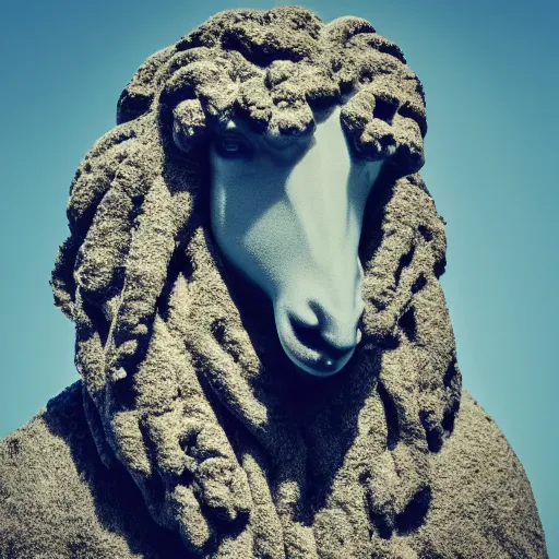 Statue of a creepy sheep as an angel, photorealistic, | Stable ...