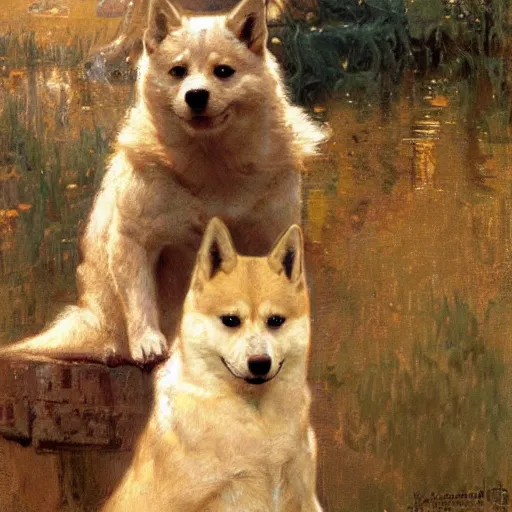 doge meme, painting by gaston bussiere, craig mullins | Stable ...