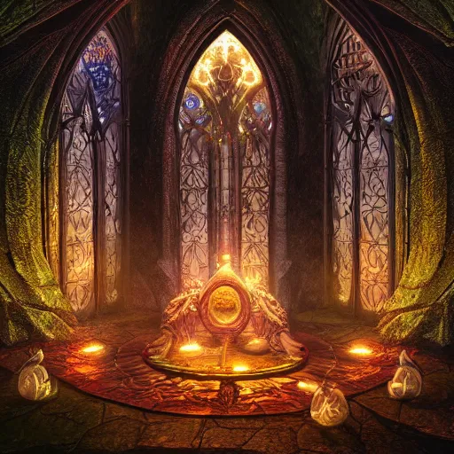 Photorealistic magic elven shrine of the gothic witch | Stable ...