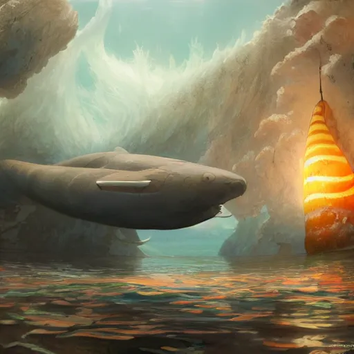 subsurface scattering, white, giant submarine, koi | Stable Diffusion | OpenArt