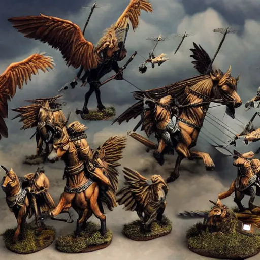 an army of valkyries riding griffins to battle. | Stable Diffusion ...