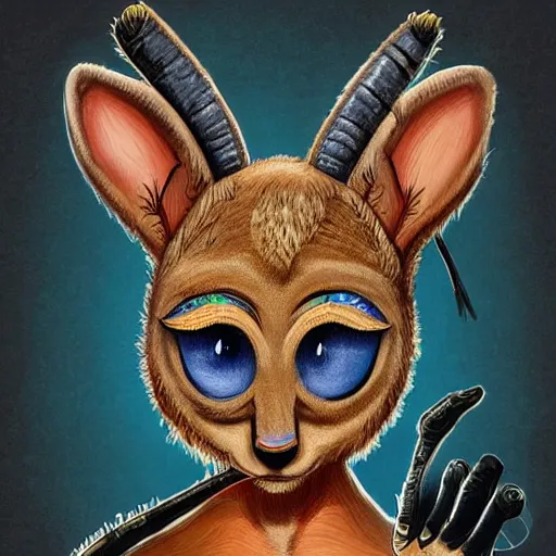a dik dik monster with tattoos wearing a baseball hat, | Stable ...