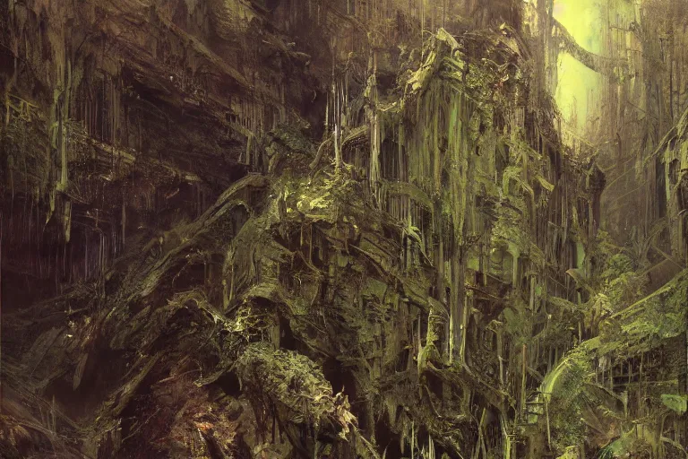 hiddenite ravine, painted by john berkey and h. r. | Stable Diffusion ...