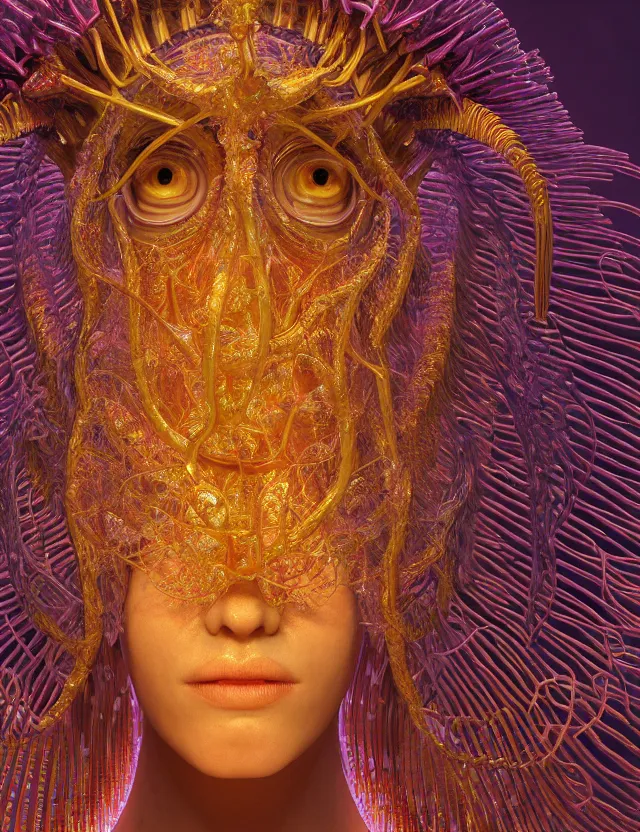 symmetrical, centered, goddess close-up portrait wigh | Stable ...