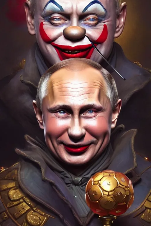 vladimir putin as a stupid funny clown, closeup, d & | Stable Diffusion ...