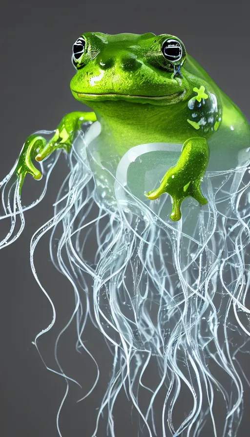 macro photo of transparent and luminous fat frog with | Stable ...