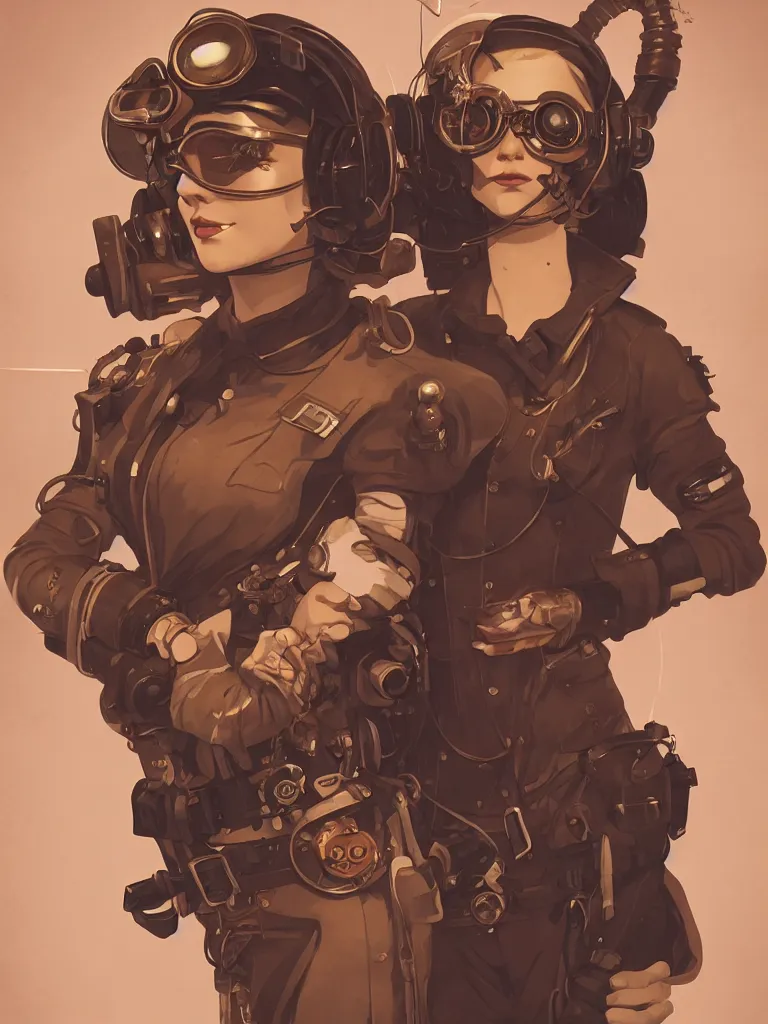 portrait of three cyberpunk female outlaws, by norman | Stable ...