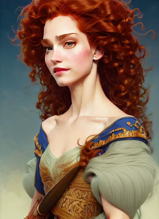 portrait of disney merida, intricate, elegant, highly | Stable ...