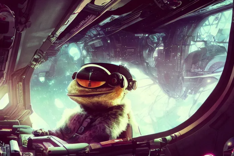 a close up shot of pepe inside a spaceship, wadim | Stable Diffusion ...