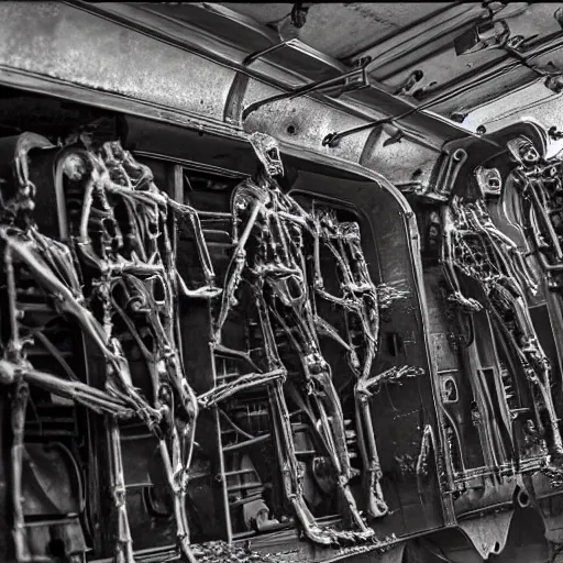 boxcar made of humans, biomechanical railroad, highly | Stable ...