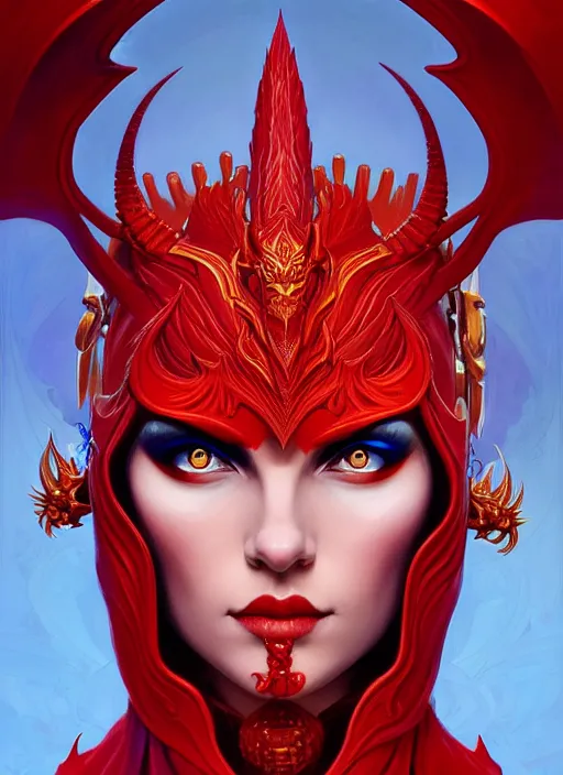 symmetry!! warhammer portrait of a red dragon | Stable Diffusion | OpenArt