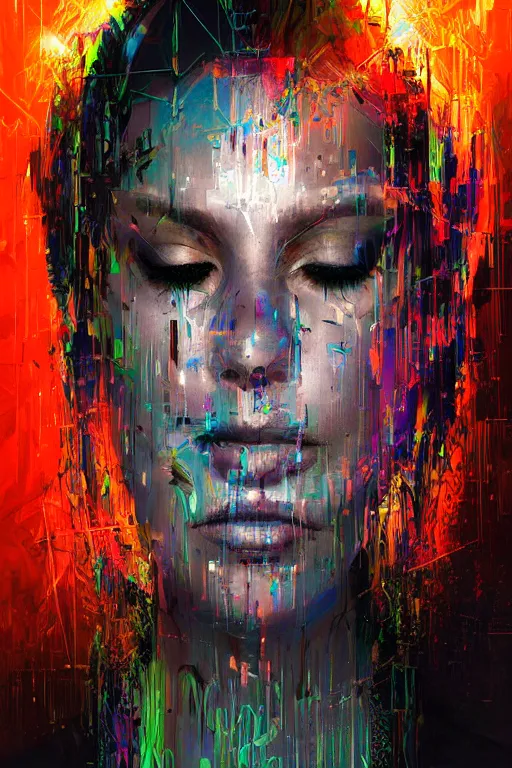 portrait, headshot, digital painting, an beautiful | Stable Diffusion ...