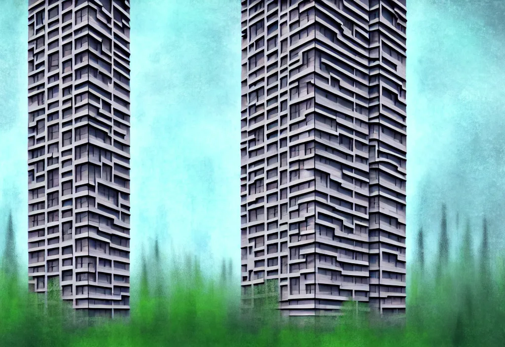 a brutalism and constructivism tower apartment | Stable Diffusion | OpenArt