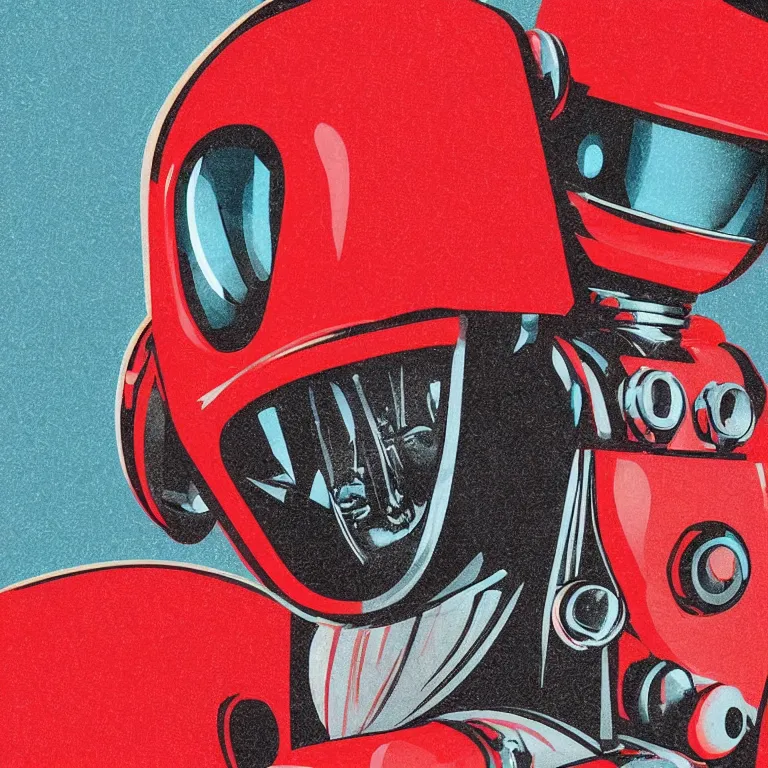 Retro-wave portrait of Soviet Robot in style of retro | Stable ...