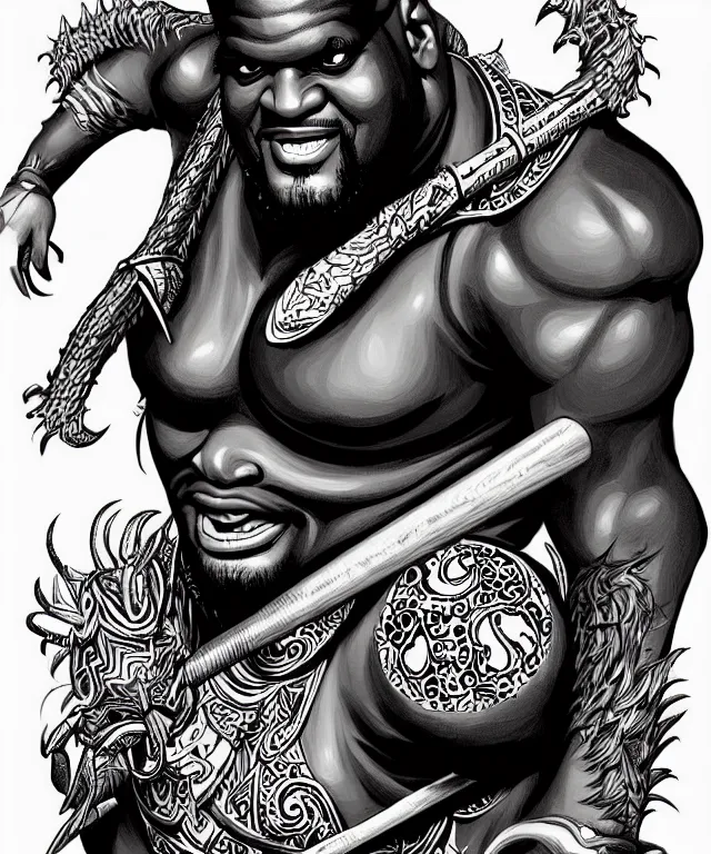 fantasy comic style portrait of shaquille o'neal as an | Stable Diffusion