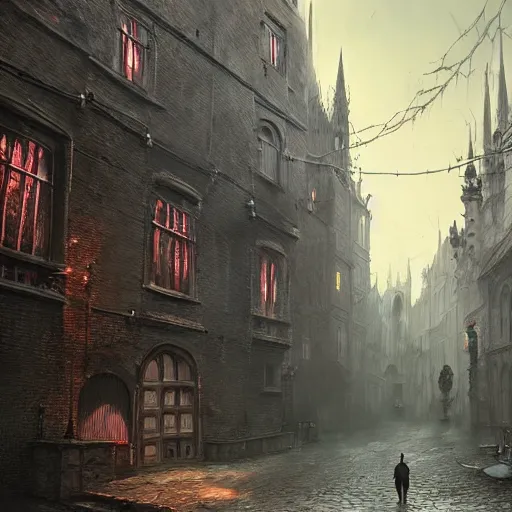 A beautiful painting of a gothic city street similar | Stable Diffusion ...