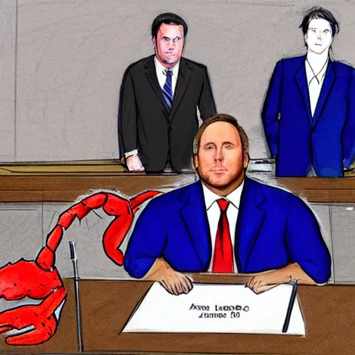 alex jones courtroom sketch court trial, interrupted | Stable Diffusion ...