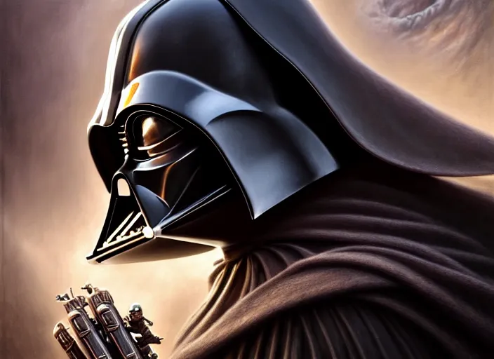 portrait shot of darth vader and gandalf kissing, | Stable Diffusion ...