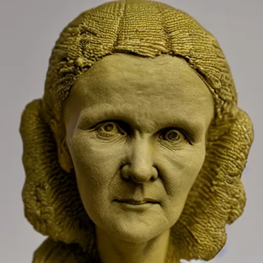 a detailed sculpture made from butter of marie curie | Stable Diffusion ...