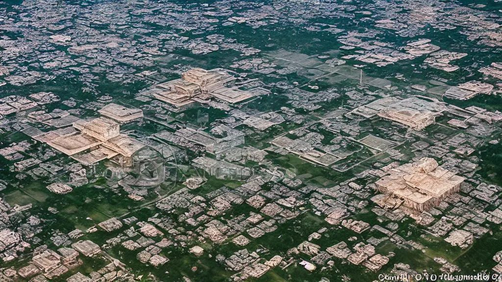 remarkable airplane view of the cyberpunk mayan city | Stable Diffusion ...