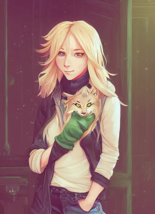 beautiful portrait commission of a cute female furry | Stable Diffusion ...