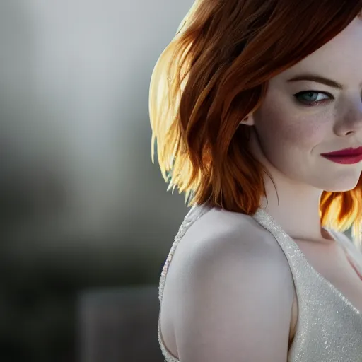 Emma Stone as an Angel, XF IQ4, 150MP, 50mm, F1.4, ISO | Stable Diffusion