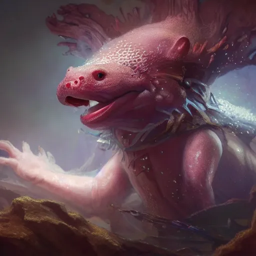 Anthropomorphized Axolotl casting epic spell, magic | Stable Diffusion ...