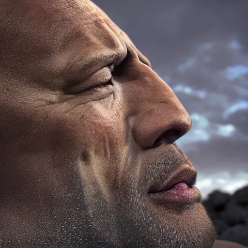photorealistic dwayne johnson but he is made of rocks. | Stable ...