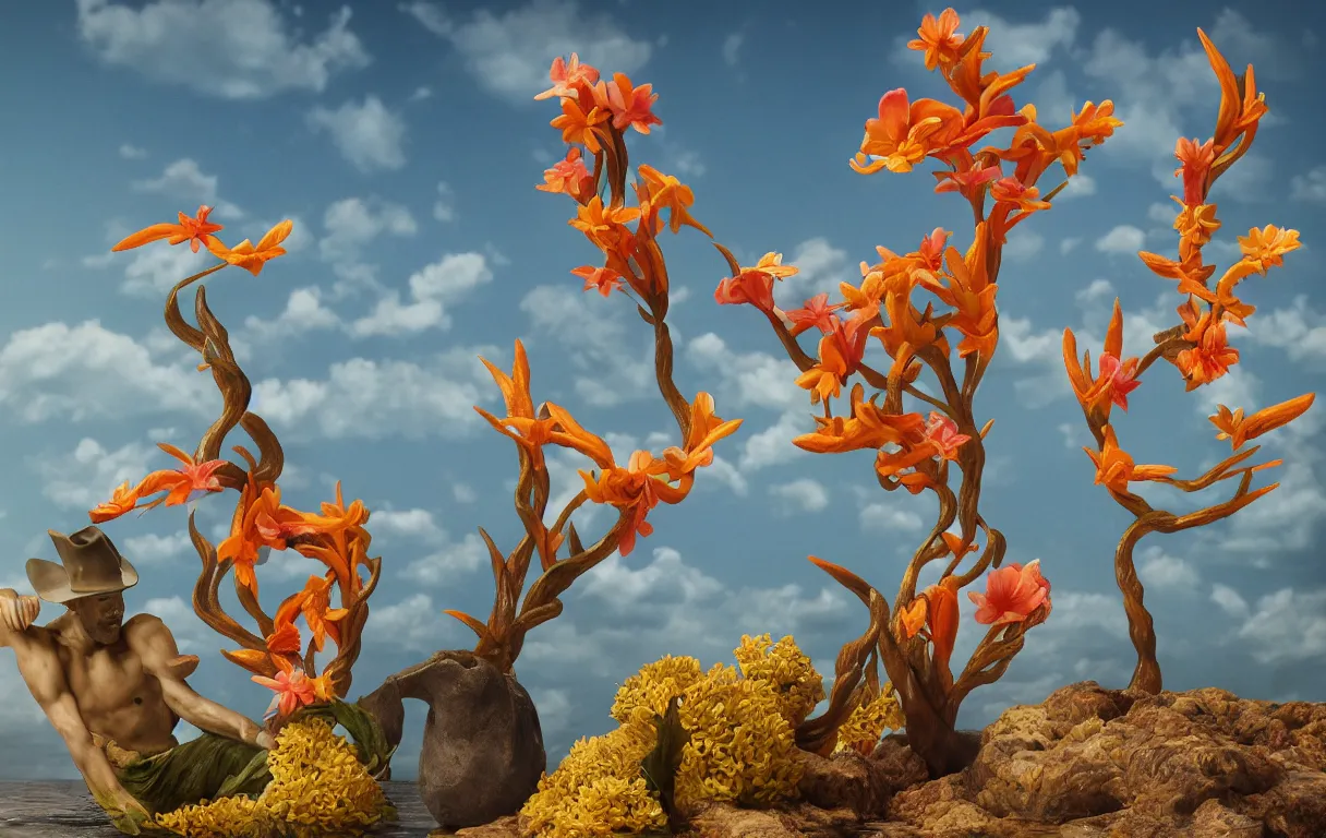 a cowboy turning into blooms. tropical sea slugs. | Stable Diffusion ...