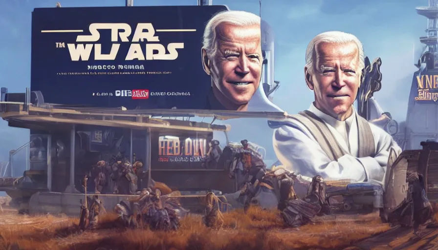 joe biden is obi - wan kenobi, commercial billboard | Stable Diffusion ...