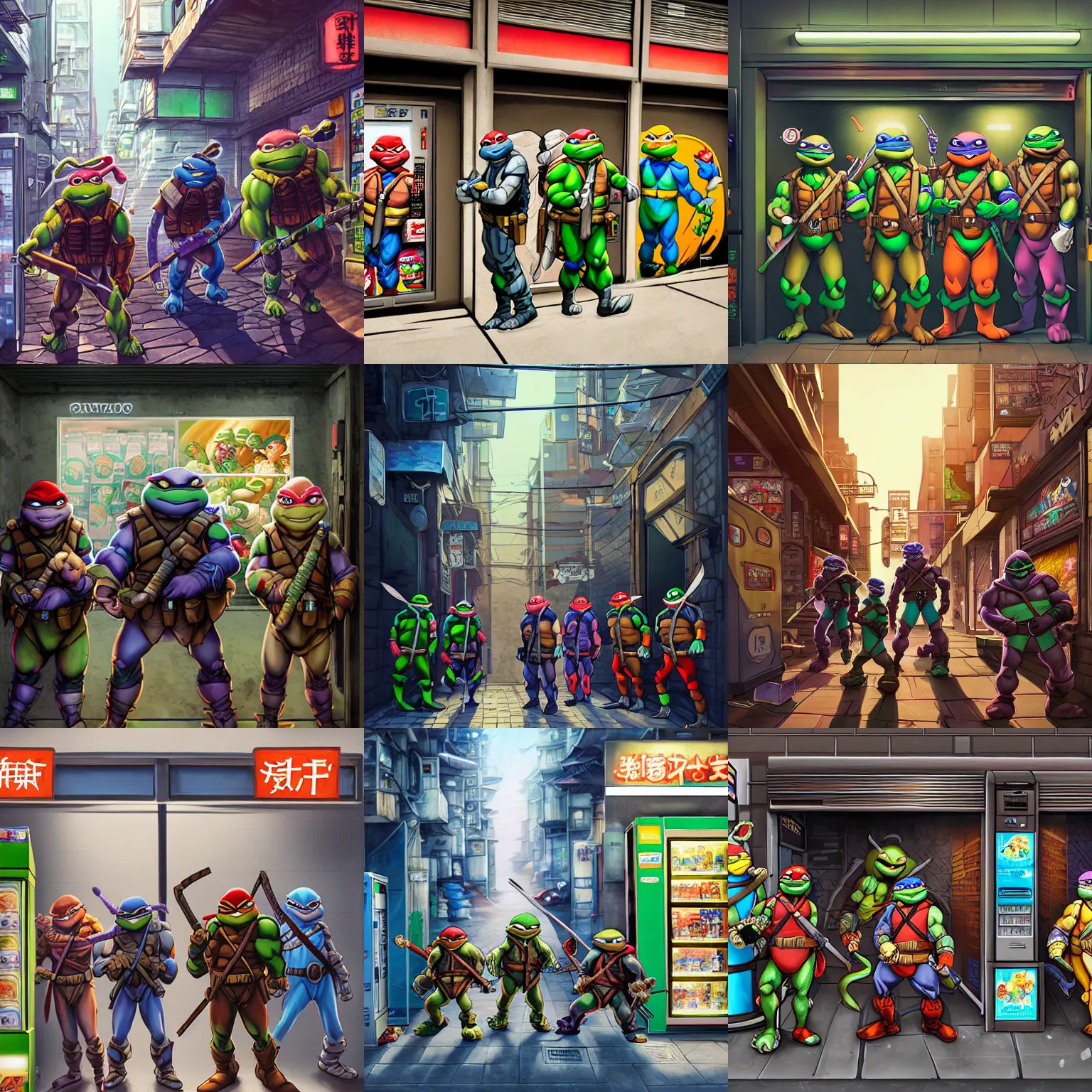 cartoon teenage mutant ninja turtles, standing in | Stable Diffusion ...
