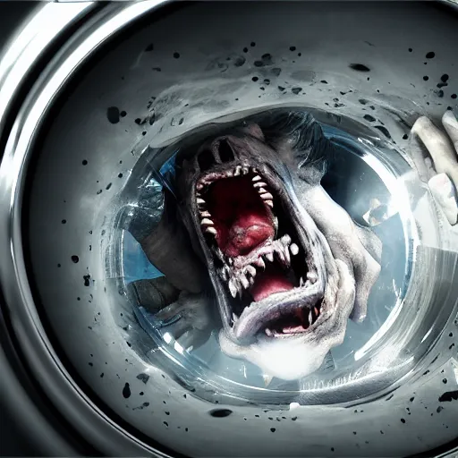 scary monster inside of washing machine, hyper | Stable Diffusion | OpenArt