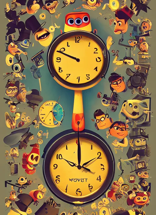 a poster of a pixar's movie about clocks, high | Stable Diffusion | OpenArt