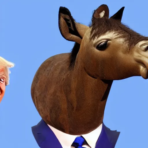 donald trump's head on a donkey body, realistic | Stable Diffusion