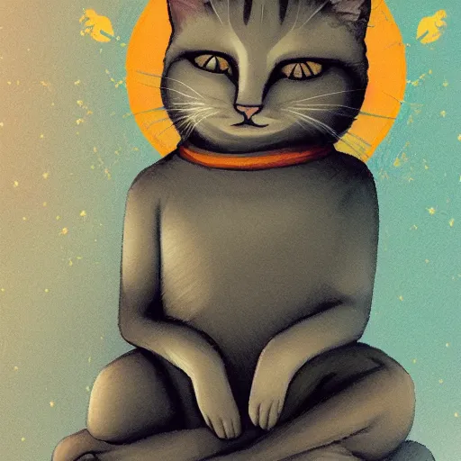 contented peaceful interdimensional cat!! bodhisattva, | Stable ...