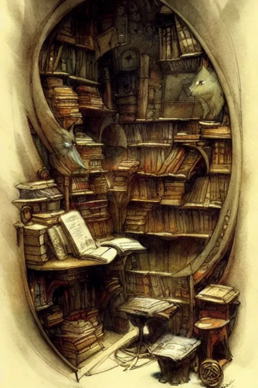 fantasy wizards library interior scene. | Stable Diffusion | OpenArt