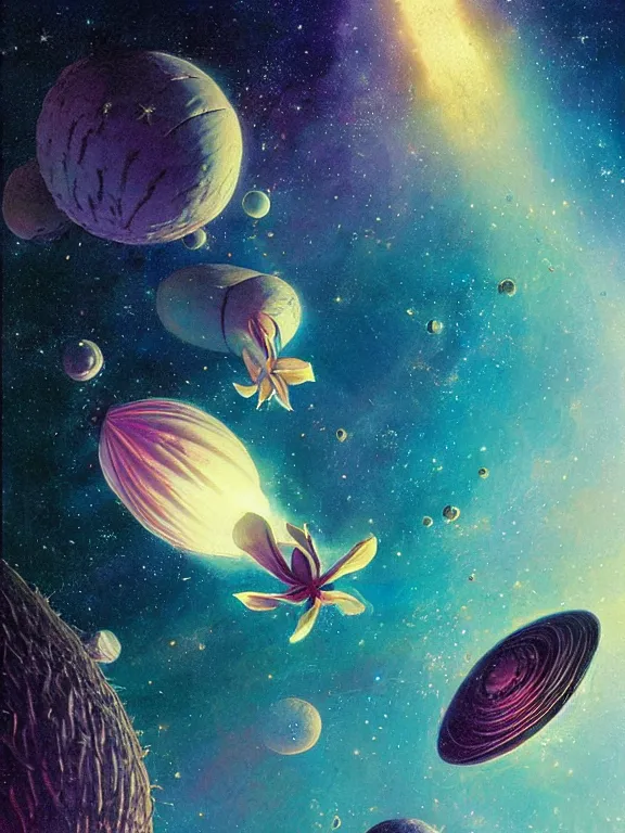 round coconut space rocket fly to beautiful vanilla | Stable Diffusion ...