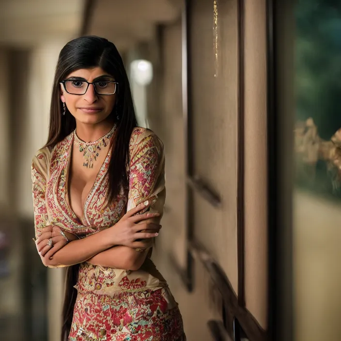 Movie still of Mia Khalifa wearing Kebaya, directed by | Stable Diffusion
