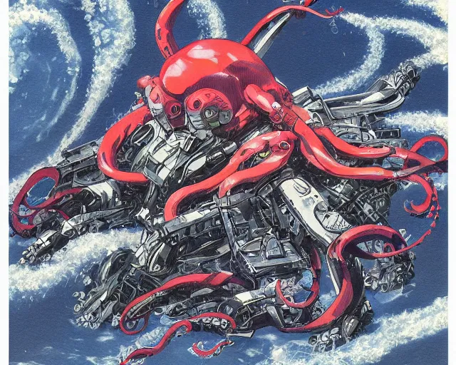 beautiful picture of a giant octopus mecha, anime | Stable Diffusion ...