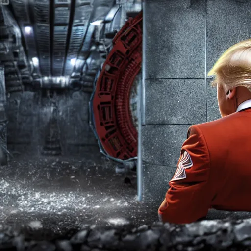 cinematic shot of donald trump wearing futuristic | Stable Diffusion ...