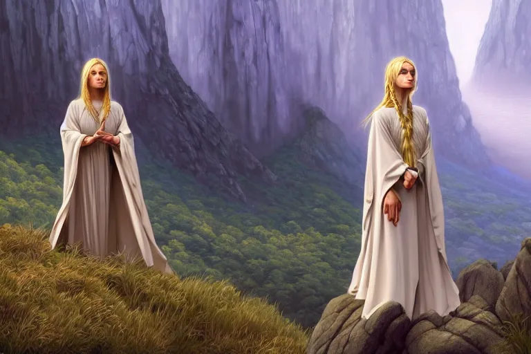 mage meditating on a cliffside, gothic cloth mantle, | Stable Diffusion ...