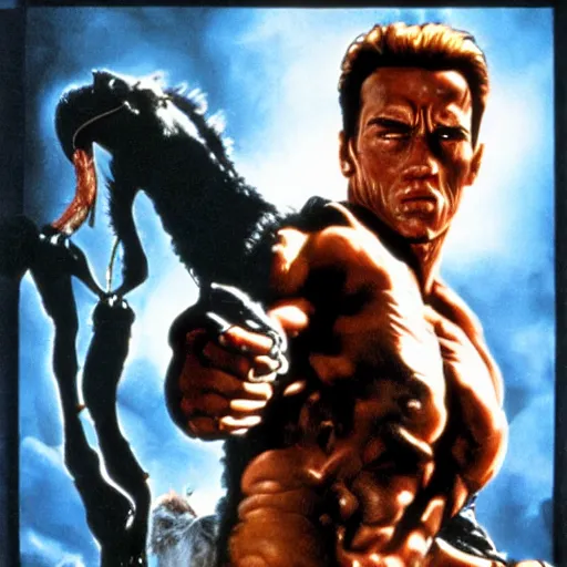 arnold schwarzenegger in terminator 2, punching a | Stable Diffusion ...