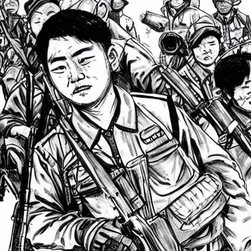A North Korean resistance rebel soldier , Artwork by | Stable Diffusion ...