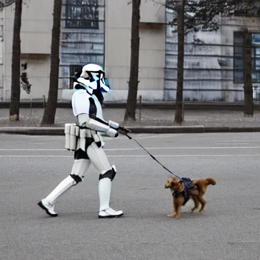 A stormtrooper taking his dog for a walk, photo, real, | Stable ...
