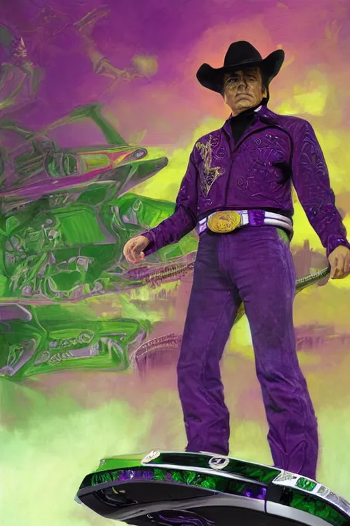 portrait of cowboy johnny cash as purple green ranger | Stable ...