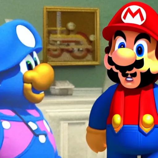 Lester holt interviews mario from super mario bros. | Stable Diffusion ...