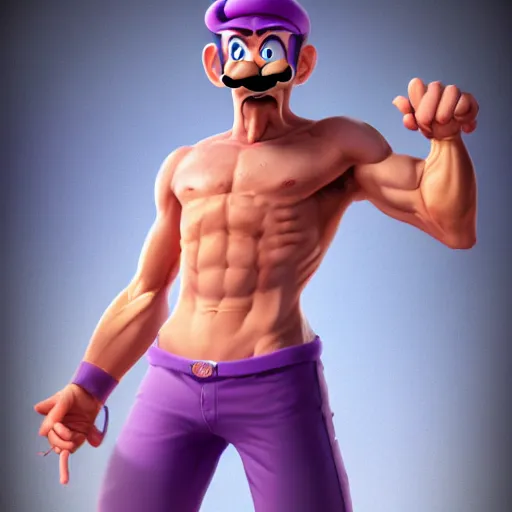 a beautiful buff shirtless waluigi , made by Stanley | Stable Diffusion ...