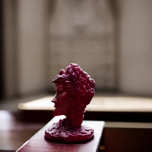 macro shot of a ruby sculpture sitting on a table in | Stable Diffusion ...