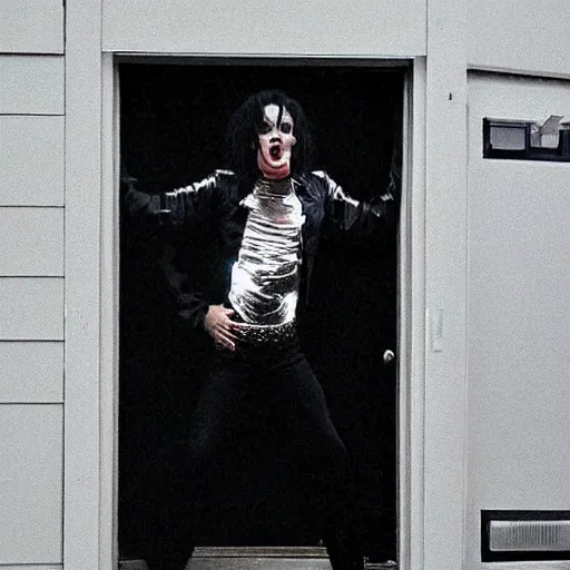 a photo of a door, michael jackson hiding inside a box | Stable ...