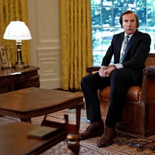 saul goodman as the president sitting in the white | Stable Diffusion ...